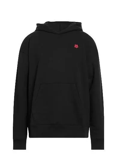 Kenzo Sweatshirt With Floral Appliqués And Brand Logo - Black
