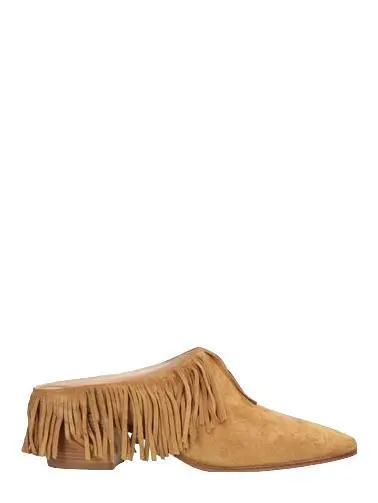Casadei Suede Mules With Fringe - Beige