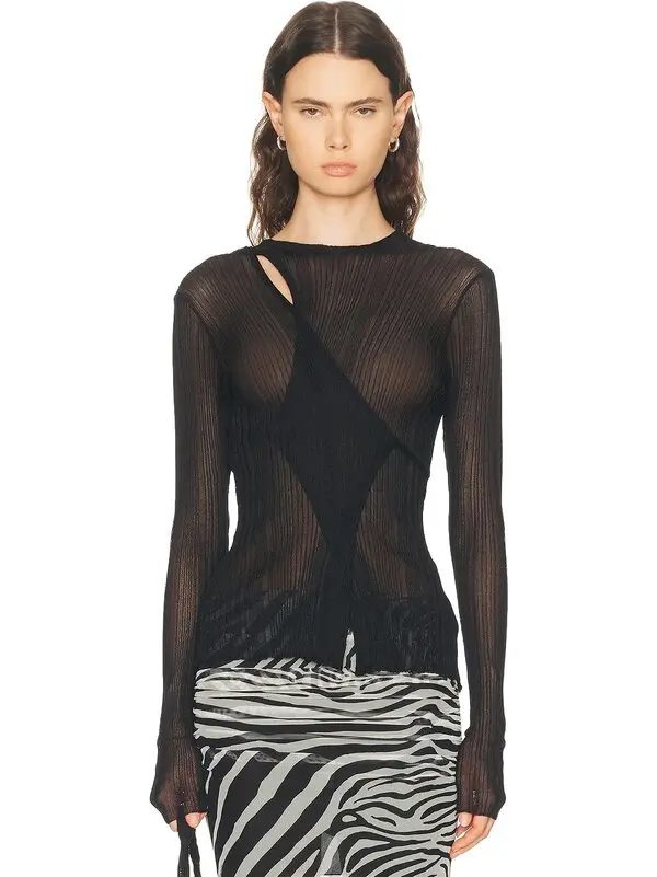 Blumarine Long Sleeve Top - Black