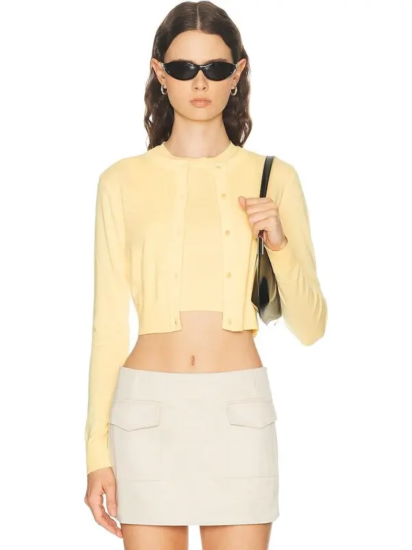 ALFIE Twinset Top & Cardigan - Pale Yellow