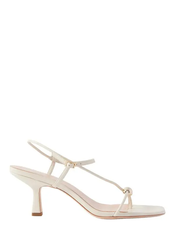 LOEFFLER RANDALL Triana Embellished Leather Sandals - White