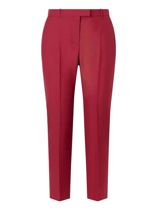 Alexander McQueen Wool And Mohair-blend Straight-leg Pants - Red