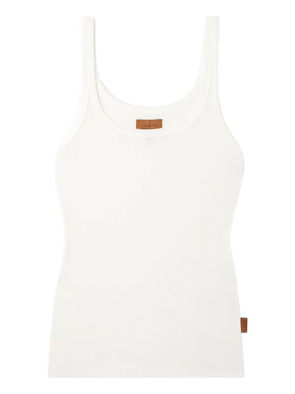 JAMIE HALLER The Undershirt Ribbed Stretch-modal Tank - White