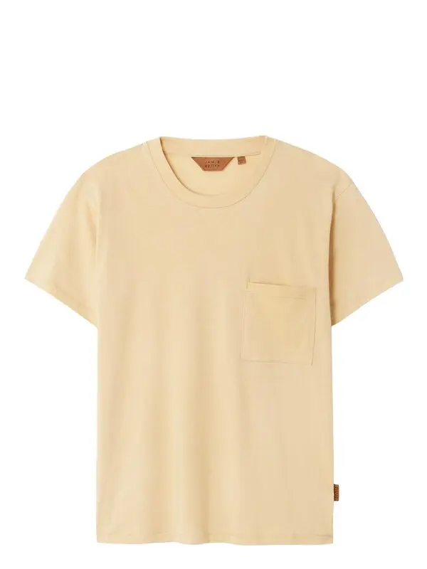 JAMIE HALLER Pocket Cotton And Modal-blend Jersey T-shirt - Yellow