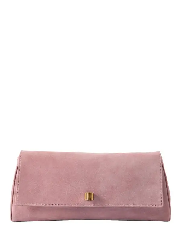 Khaite Audrey Suede Clutch - Pink