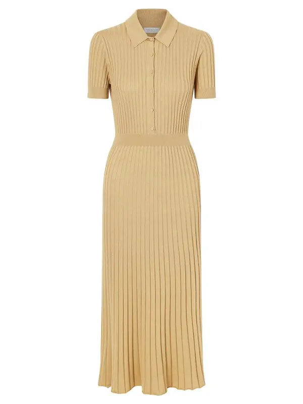 Gabriela Hearst Amor Ribbed Silk And Cashmere-blend Midi Dress - Brown