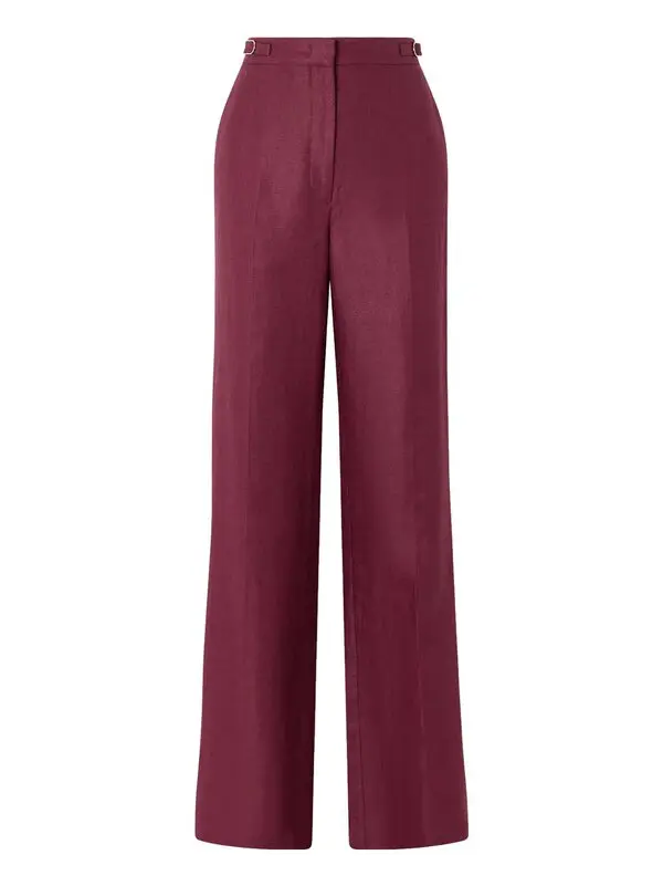 Gabriela Hearst Vesta Wool-blend Flared Pants - Burgundy