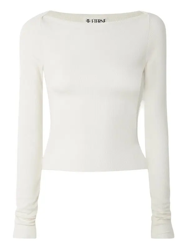 Eterne Cropped Ribbed Stretch-jersey Top - Neutrals