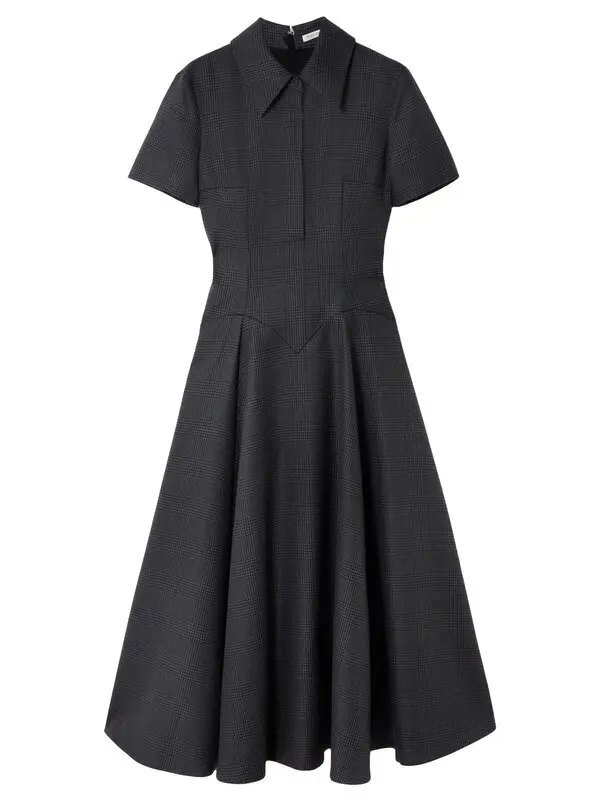 EMILIA WICKSTEAD Jody Paneled Midi Shirt Dress - Gray