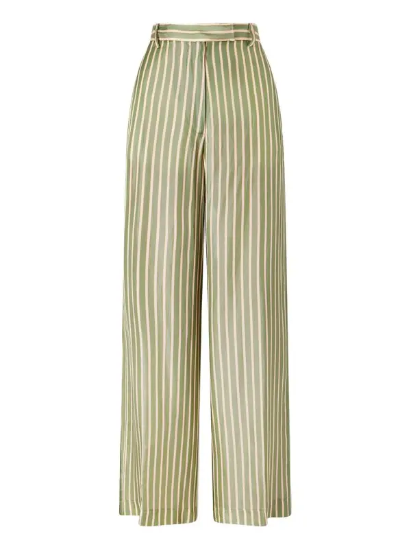 Dries Van Noten Penn Striped Wide-leg Pants - Green