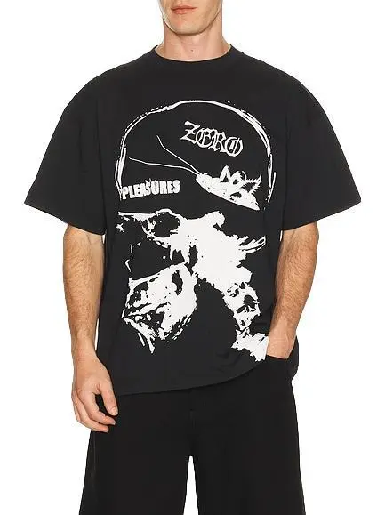 PLEASURES X Zero Skateboards Roaches T-shirt - Black