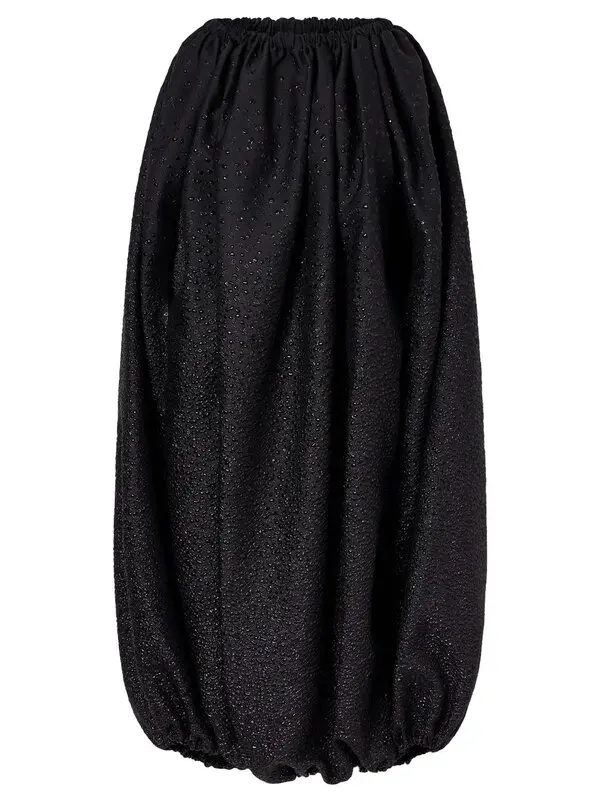 Comme Des Garçons Gathered Cloqué Midi Dress - Black