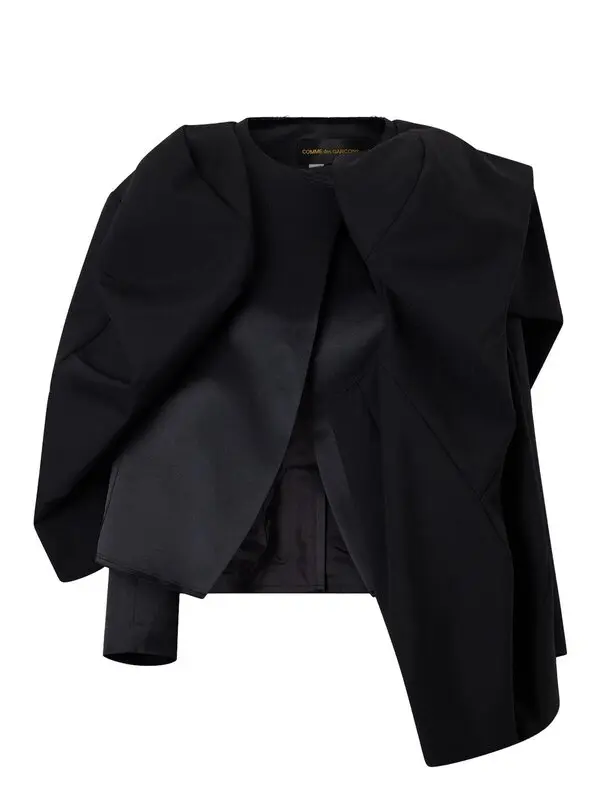 Comme Des Garçons Wool And Satin-trimmed Crepe Jacket - Black