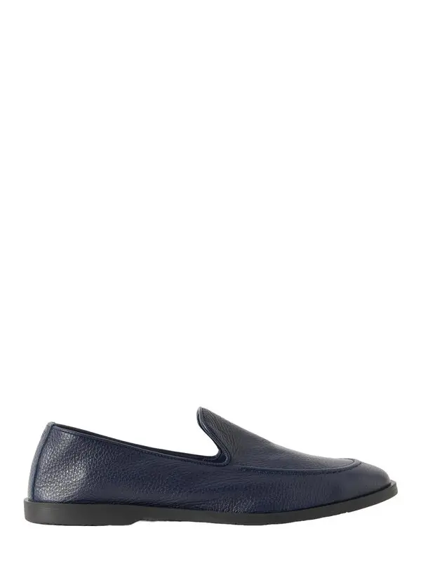 George Cleverley Cornwall Full-grain Deerskin Loafers - Blue