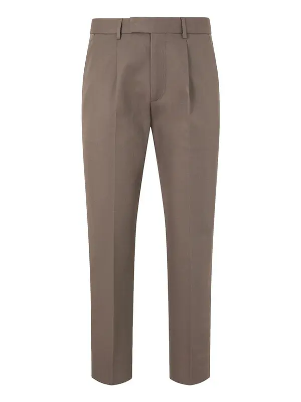 Zegna Cotton And Linen-blend Trousers - Green