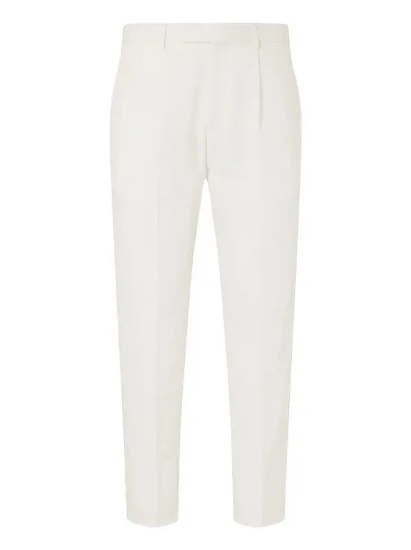 Zegna Cotton And Linen-blend Trousers - White