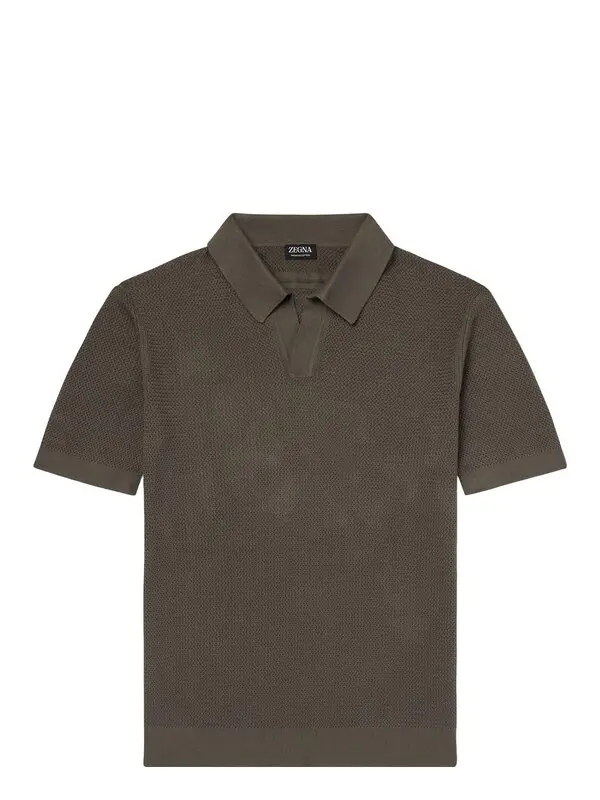 Zegna Slim-fit Cotton-piqué Polo Shirt - Green
