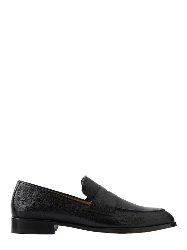 Mr P. Alder Full-grain Leather Penny Loafers - Black