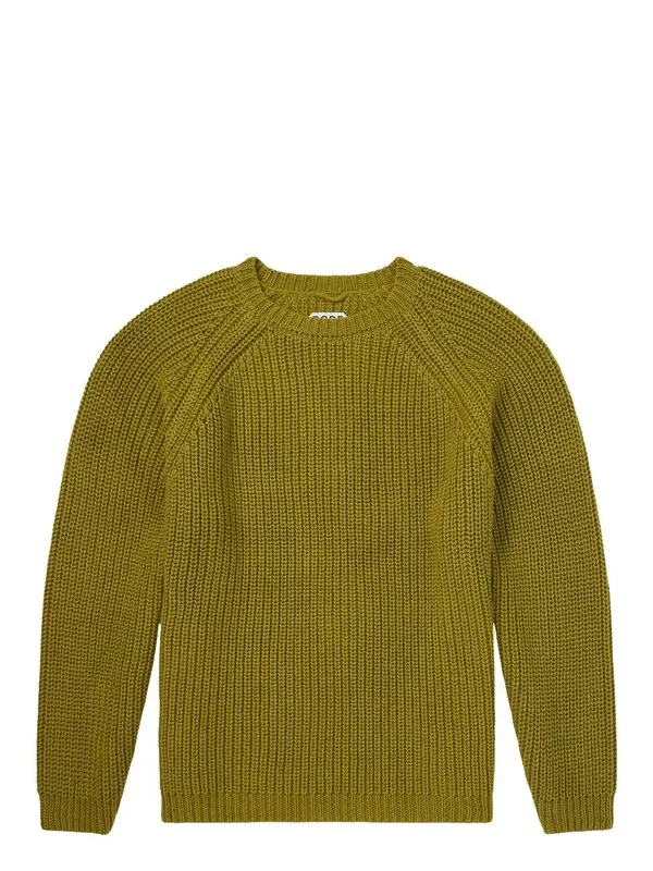 BODE Merton Cotton And Wool-blend Sweater - Green