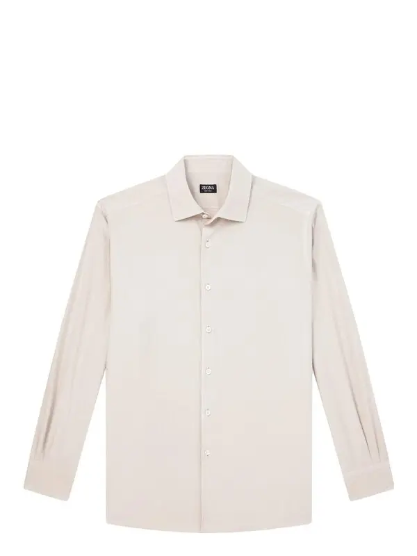 Zegna Garment-dyed Mulberry Silk Shirt - Neutrals