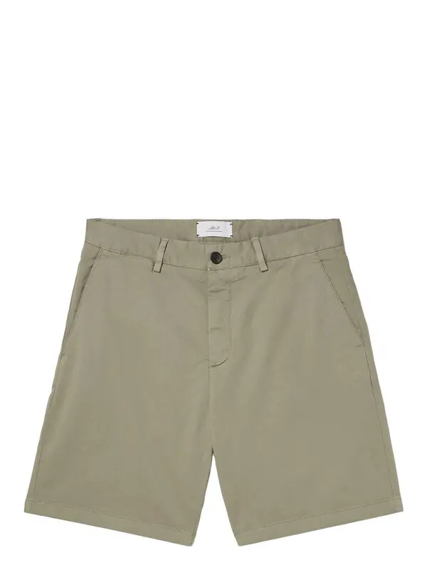 Mr P. Straight-leg Cotton-blend Twill Bermuda Shorts - Green