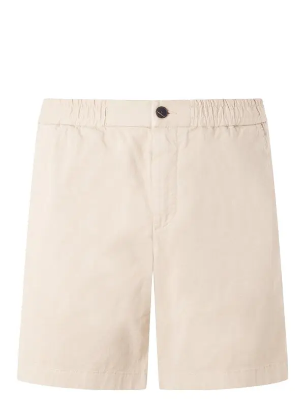 Mr P. Straight-leg Garment-dyed Organic Cotton-blend Twill Shorts - Neutrals