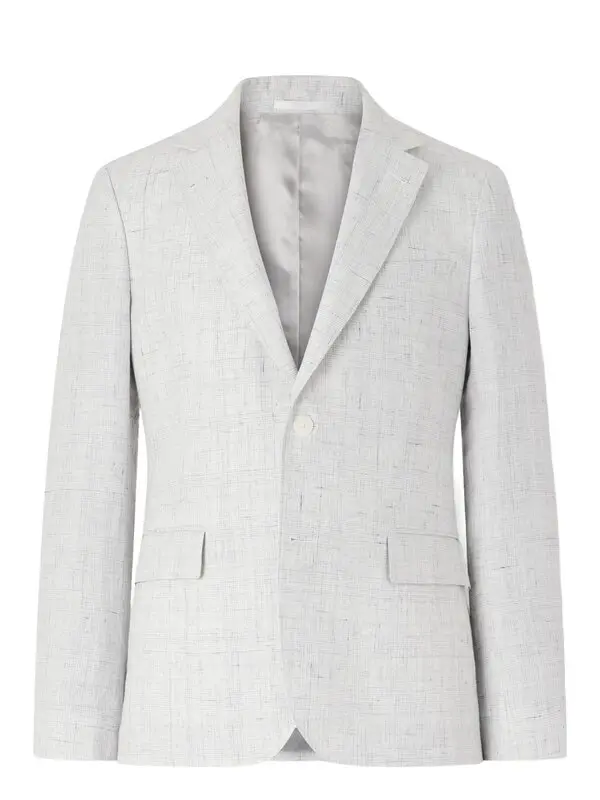 Mr P. Delave Linen Check Suit Jacket - Gray