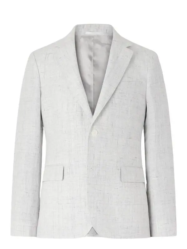 Mr P. Delave Linen Check Suit Jacket - Gray