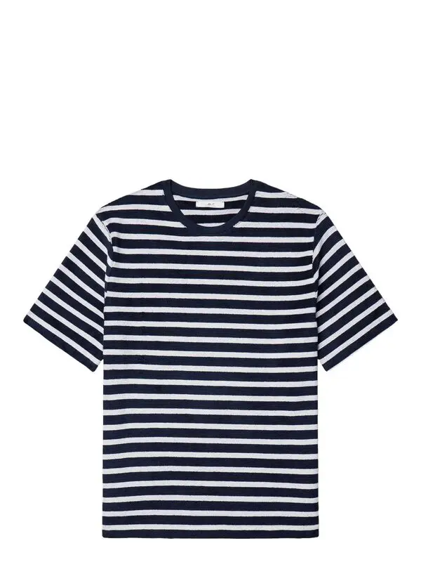 Mr P. Striped Cotton Terry T-shirt - Blue