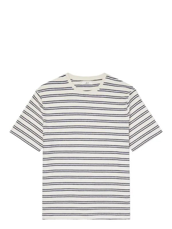 Mr P. Striped Cotton Terry T-shirt - Blue