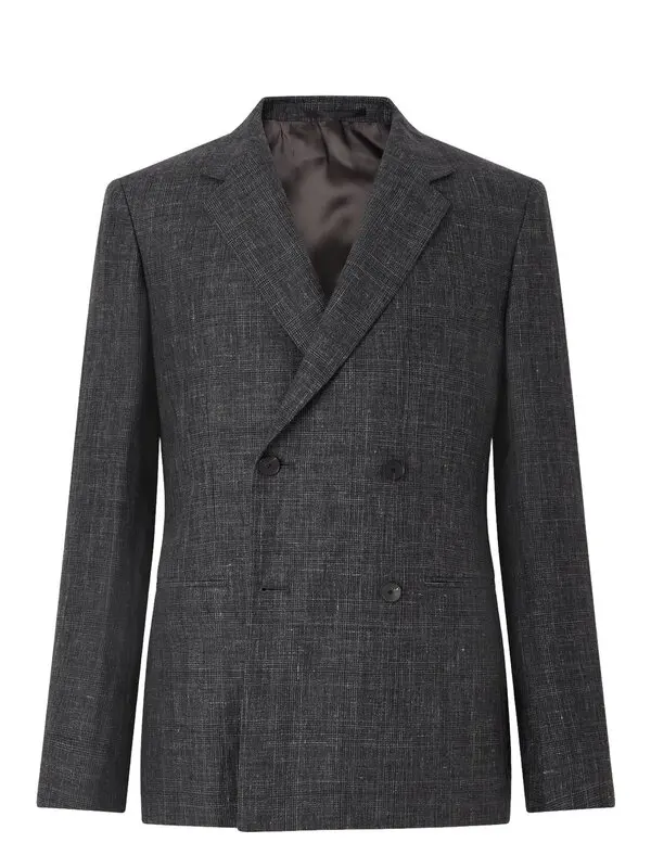 Mr P. Delave Linen Check Jacket - Gray