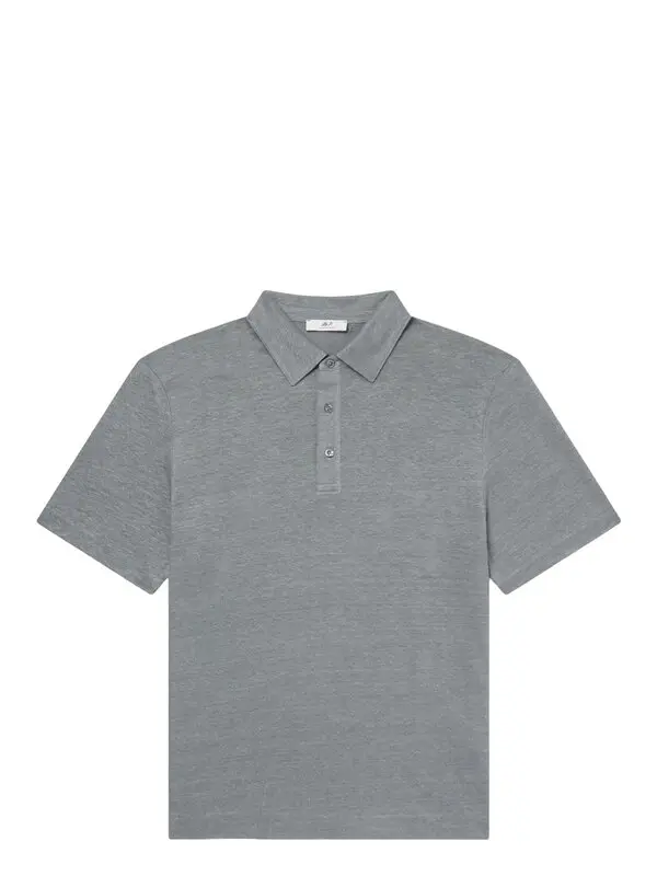 Mr P. Linen Polo Shirt - Gray