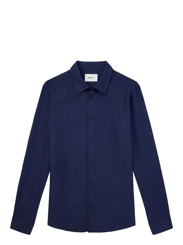 Nn07 Enzo 5708 Linen Shirt - Blue