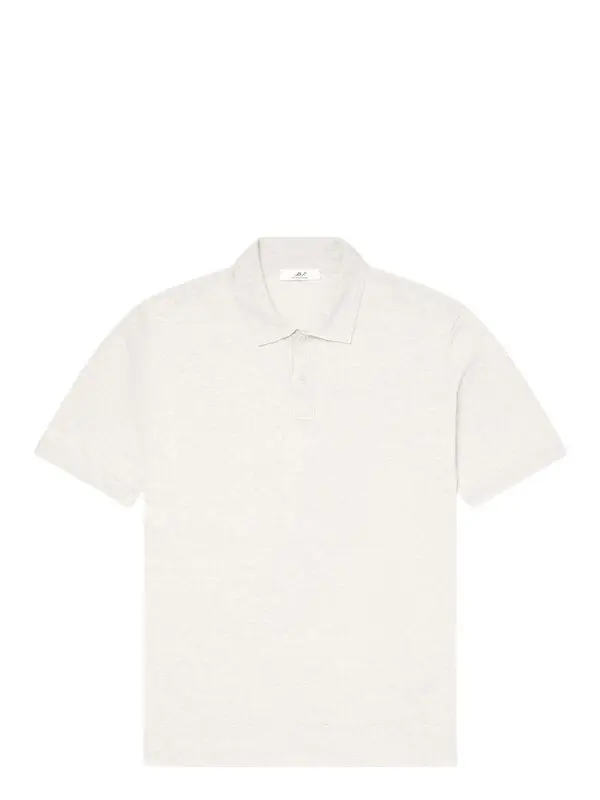 Mr P. Linen And Cotton-blend Polo Shirt - Neutrals
