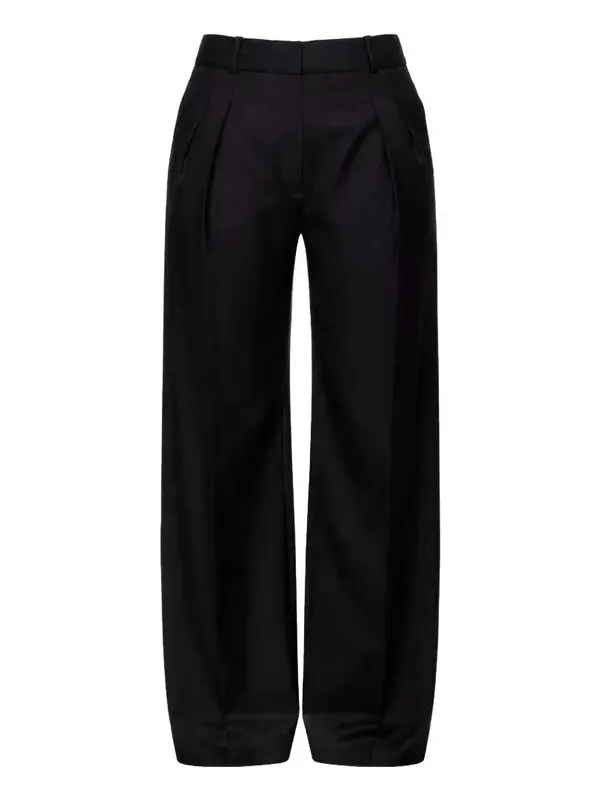 LOULOU Straight-leg Wool Trousers - Black