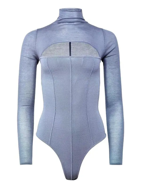 FLEUR DU MAL Kate Cut-out Bodysuit - Blue