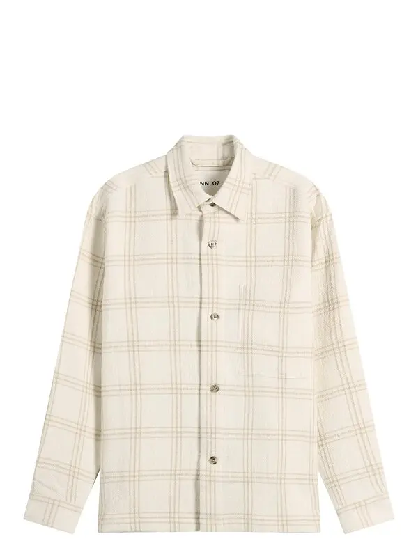 Nn07 Adwin Check Overshirt - Ivory