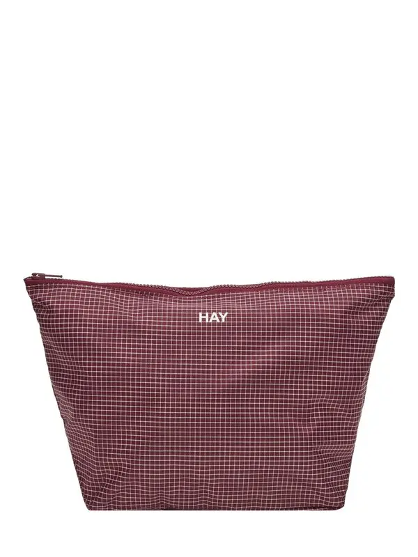 HAY Grid Pouch Medium - Burgundy