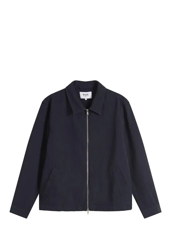 WAX LONDON Eldon Cotton Linen Crinkle Jacket - Navy