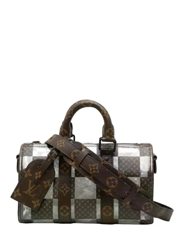 LOUIS VUITTON Monogram Chess Keepall Bandouliere 25 Satchel - Brown