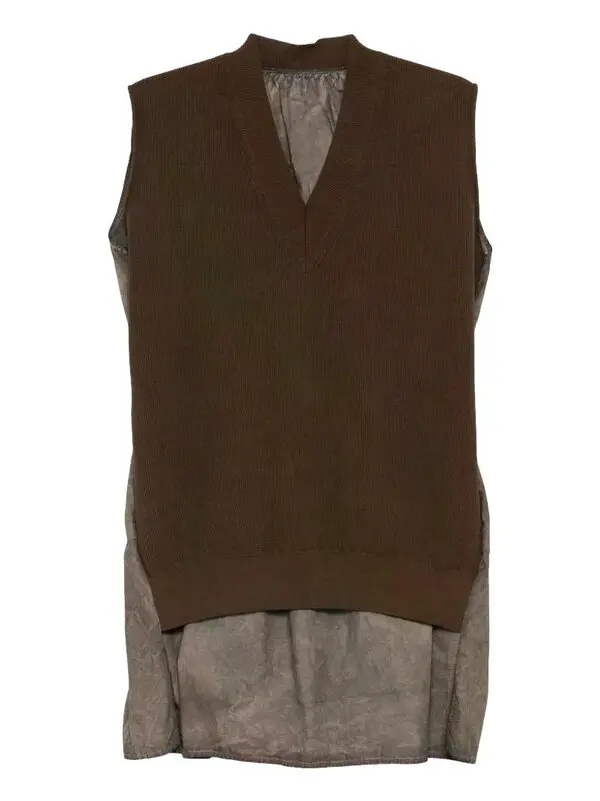 UMA WANG Sleeveless V-neck Top - Brown