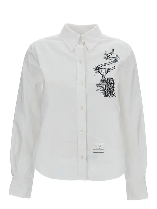 Thom Browne Hector Trophy Embroidered Shirt - White