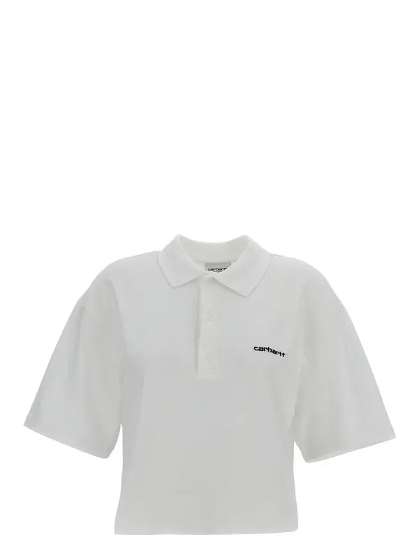 Carhartt Work In Progress Cropped Cotton Polo - White