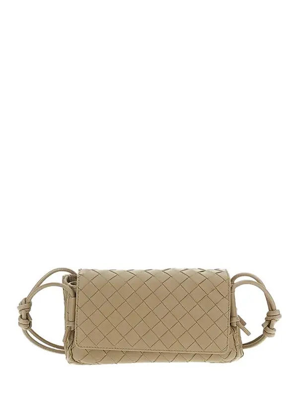 Bottega Veneta Nappa Leather Intrecciato Weave Pouch - Beige