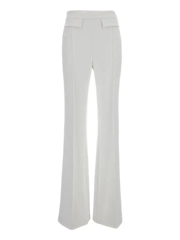 Elisabetta Franchi Wide-leg Crêpe Trousers - White