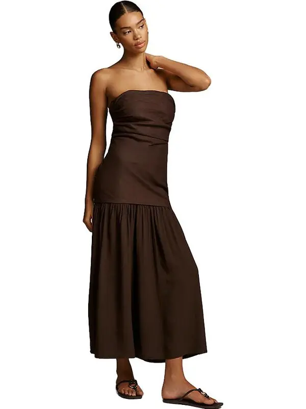 Faithfull The Brand Miro Strapless Maxi Dress - Espresso