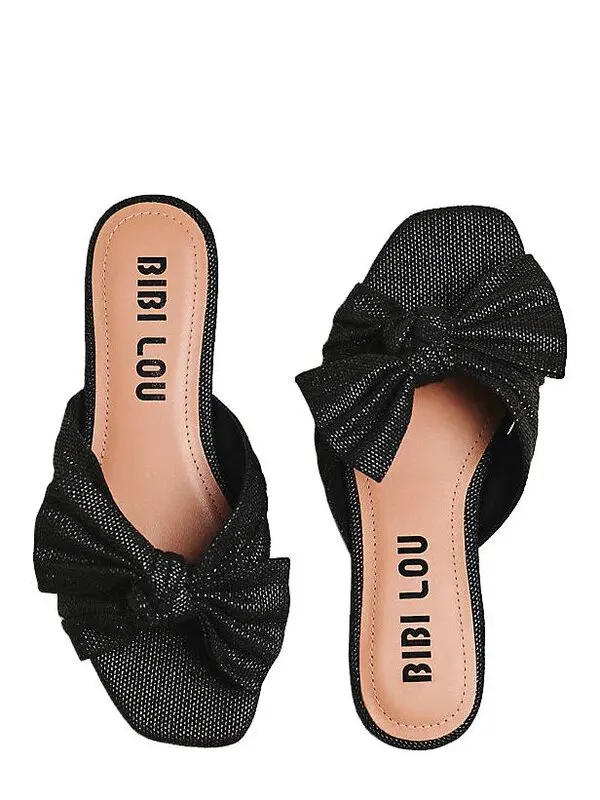 BIBI LOU Karsie Square-toe Slide Sandals - Black