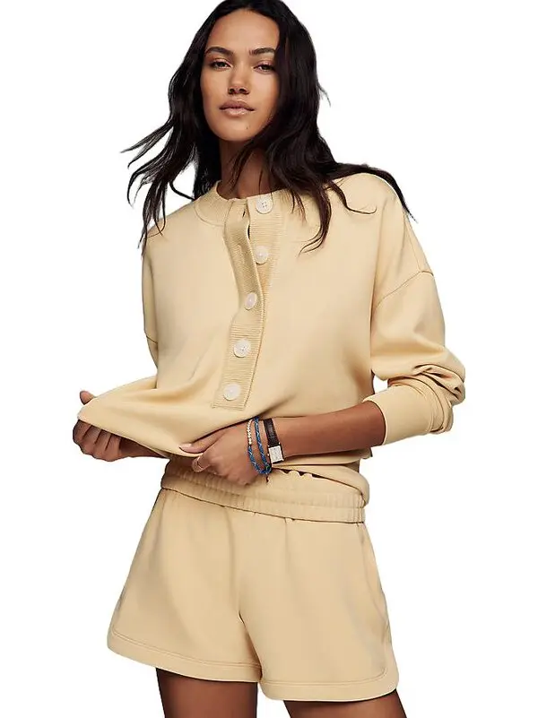 Varley Reena Button-front Pullover - Sahara Sun