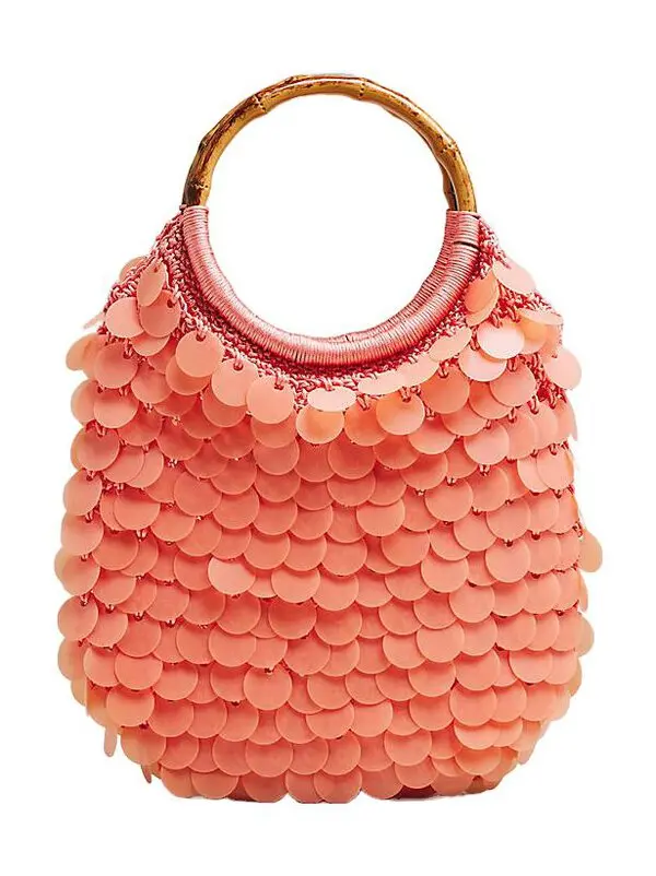 Anthropologie Sequin Handbag - Coral