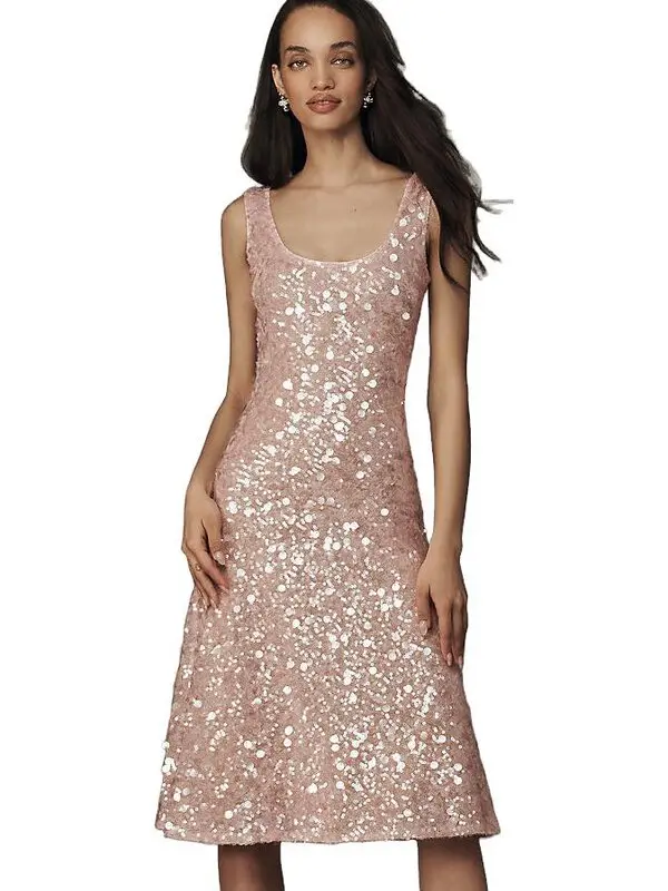 HELSI Isla Sequin Scoop-neck Midi Dress - Baby Pink